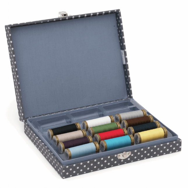 Thread Spool Storage Box with 12 x 150m Gutermann Sew All Threads